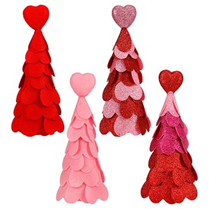 View Valentine Fabric Heart Cone Tree