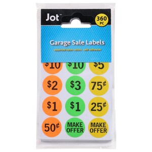 View Jot Garage Sale Pricing Labels,