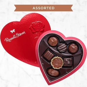 Russell Stover Valentine's Day Red Foil Heart Assorted Milk & Dark ...