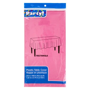 View Candy Pink Plastic Table Covers,