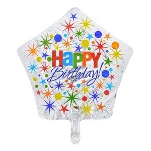 View "Happy Birthday" Star-Shaped Foil Balloons,