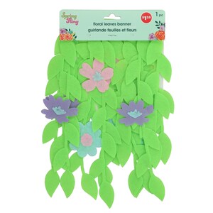 View Spring Fling Floral Leaves Banners,
