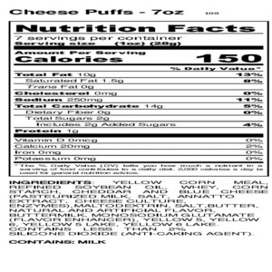 View Brim’s Cheese Puffs, 7-oz. Bags