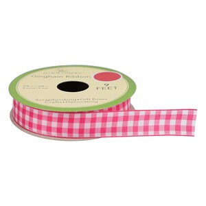View Floral Garden Gingham Ribbon, 3-yd.