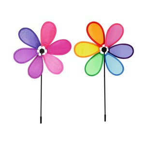 View Flower-Shaped Rainbow Pinwheels, 21x10 in.