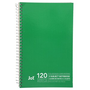 View Jot 3-Subject Mini-Spiral Notebooks, 120
