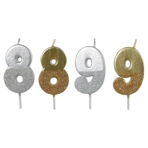 View Silver and Gold Glitter Number