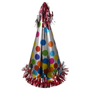 View Metallic Cone Party Hats, 12.5