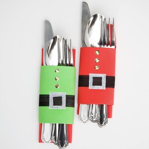 Santa and Elf Silverware Sleeves