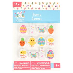 Seasonal Collection Easter Erasers, Assorted Designs, 12-pc Pack ...