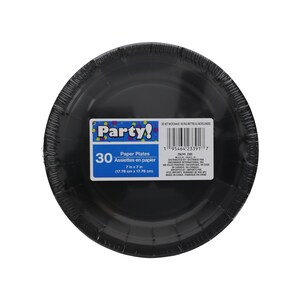 Paper Plates - Black, 30 ct. | Dollar Tree