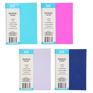 View Jot Wide-Ruled Poly-Cover Spiral Notebooks,