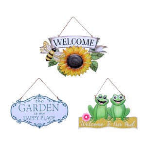 View Spring Garden Decor Hanging Welcome
