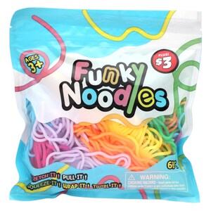 Rubber Colorful Funky Noodle Toys, 6-ct. | Dollar Tree