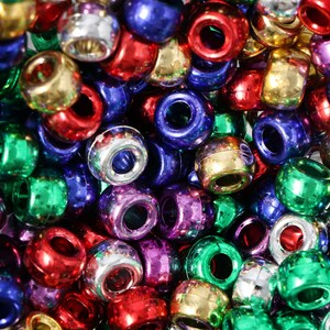 View Crafters Square Metallic Pony Beads,