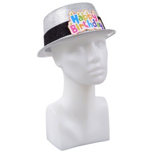 View Fedora-Style Happy Birthday Glitter Party