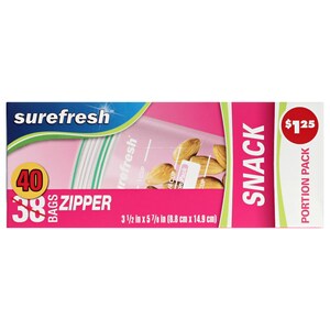 View SureFresh Double-Zipper Plastic Portion Snack