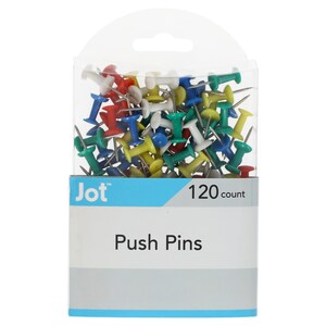 View Jot Multicolor Push Pins, 120-ct.