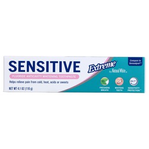 Bulk Natural White Sensitive Extreme Whitening Toothpaste, 4.5 oz ...
