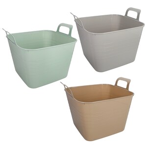 View Square Plastic Basket with Textured