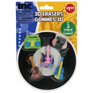 View Inc. 3D Erasers, 5-ct.