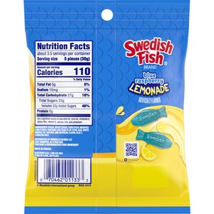 Swedish Fish Blue Raspberry Lemonade Soft & Chewy Candy, 3.59-oz ...