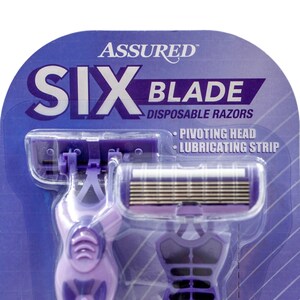 View Assured 6-Blade Disposable Razors, 2-pc