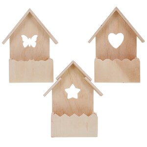 View Standing Wooden House-Shaped Inbox, 5.1x6.2x1.85-in.