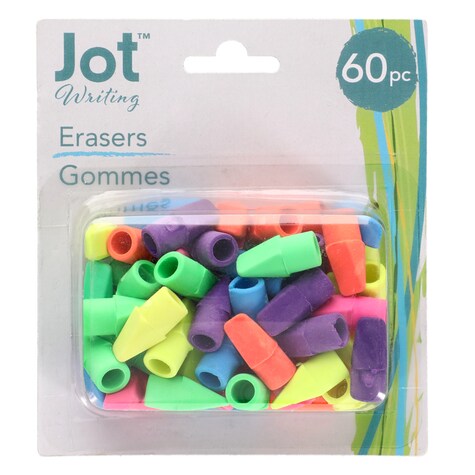 View Jot Colorful Eraser Toppers, 60