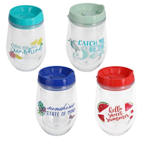 View Summer Stemless Tumblers with Lids