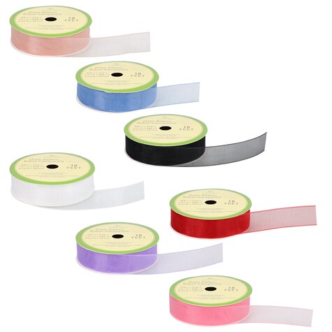 View Floral Garden Bright Sheer Ribbon,