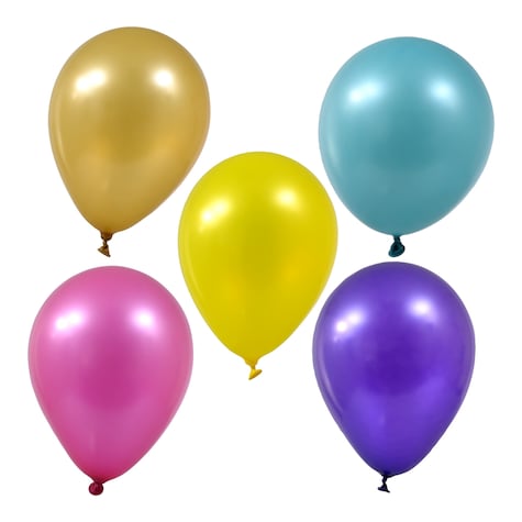 View Colorful Metallic Latex Balloons, 25-ct.