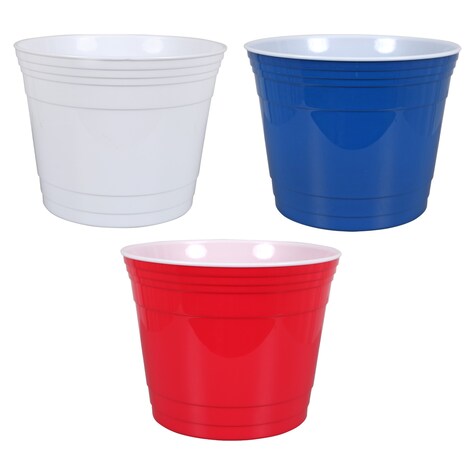 View Assorted Double-Wall Plastic Party Buckets,