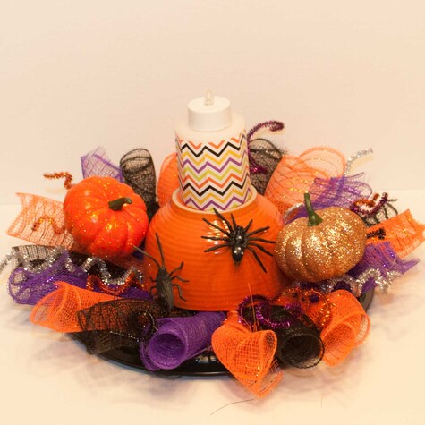 Halloween Mesh Ribbon Centerpiece