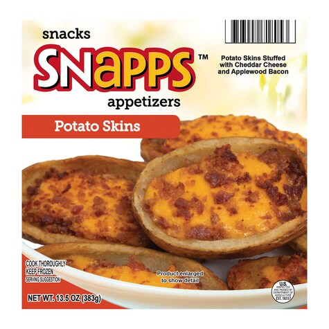 Snapps Potato Skins Appetizer With Cheddar Cheese And Smoked Bacon, 1 ...