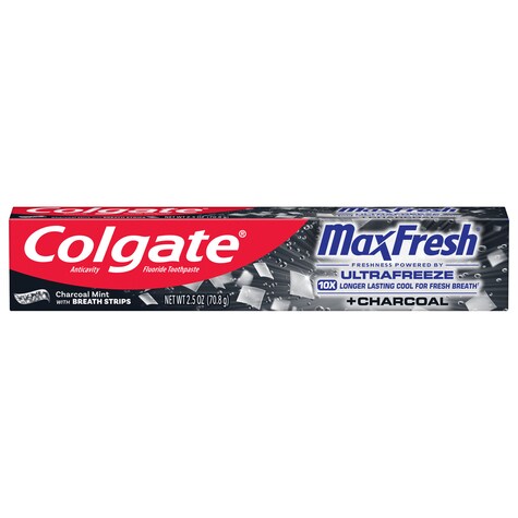 Colgate MaxFresh Travel Toothpaste - Mint Toothpaste with Charcoal, 2.5 ...