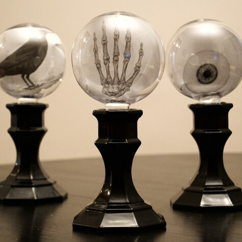 Spooky Crystal Ball Candlesticks