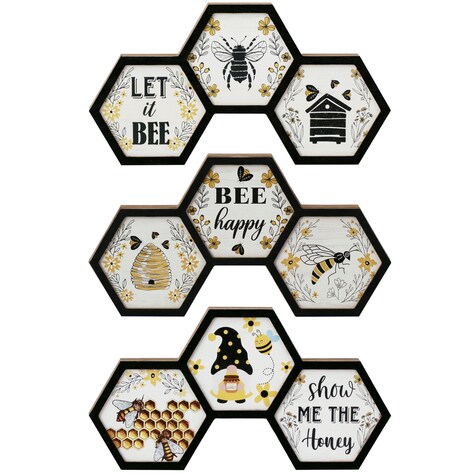 View Hexagonal Bee Tabletop Décor, 5.32x9.96