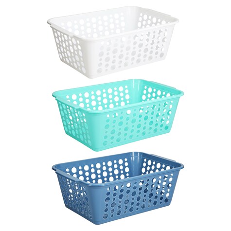View Large Rectangular Slotted Baskets, 14.8x10x5.5