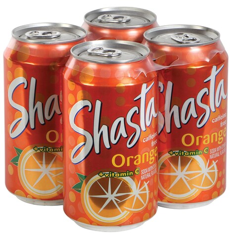Bulk 12-oz. Cans of Shasta Orange Soda, 4-ct. Packs | Dollar Tree