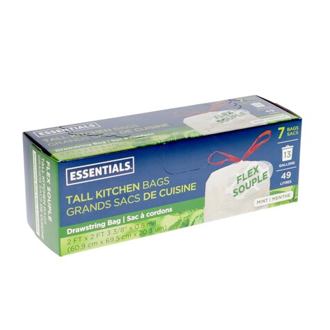 View Essentials Flex Drawstring Trash Bags,