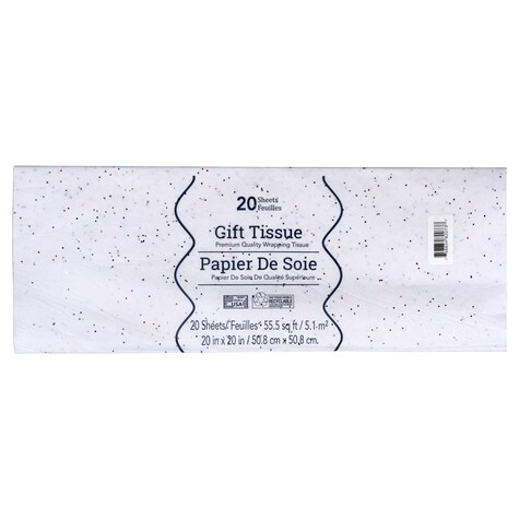 View Sequin Sparkle White Tissue Paper,