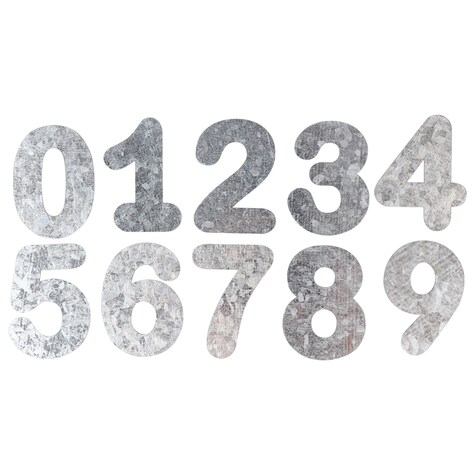 View Crafters Square Galvanized Metal Numbers,