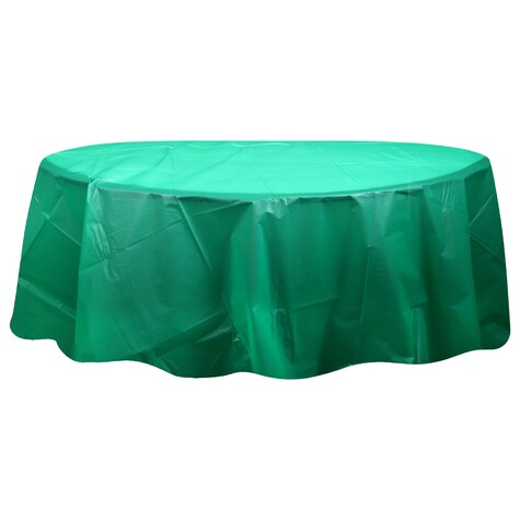 View Round Green Plastic Table Covers,