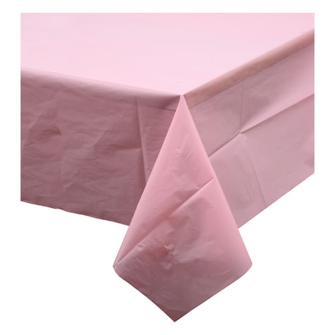 View Pink Plastic Table Covers, 54x108
