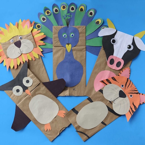 Paper Bag Animal Puppets