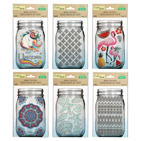View Crafters Square Metallic Glass Jar