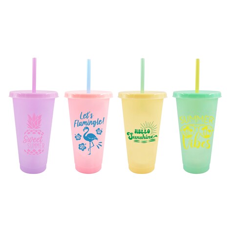 View Color Changing Tumbler with Straw