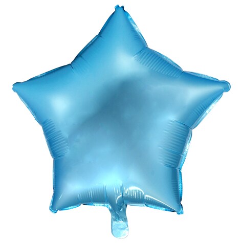 View Light Blue Star-Shaped Foil Balloons,