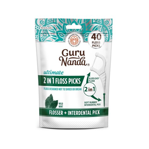 View Gurunanda Ultimate 2-in-1 Floss Picks,